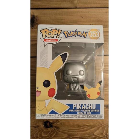 Funko | Toys | Pokemon Silver Metallic Pikachu Funko Pop 353 | Poshmark
